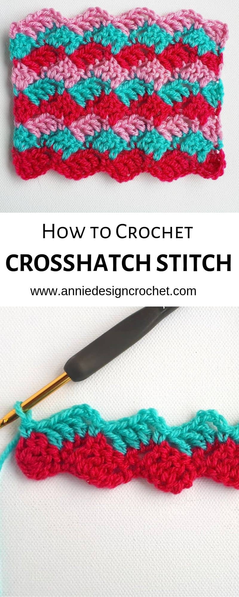 How to Crochet Crosshatch Stitch - Annie Design Crochet