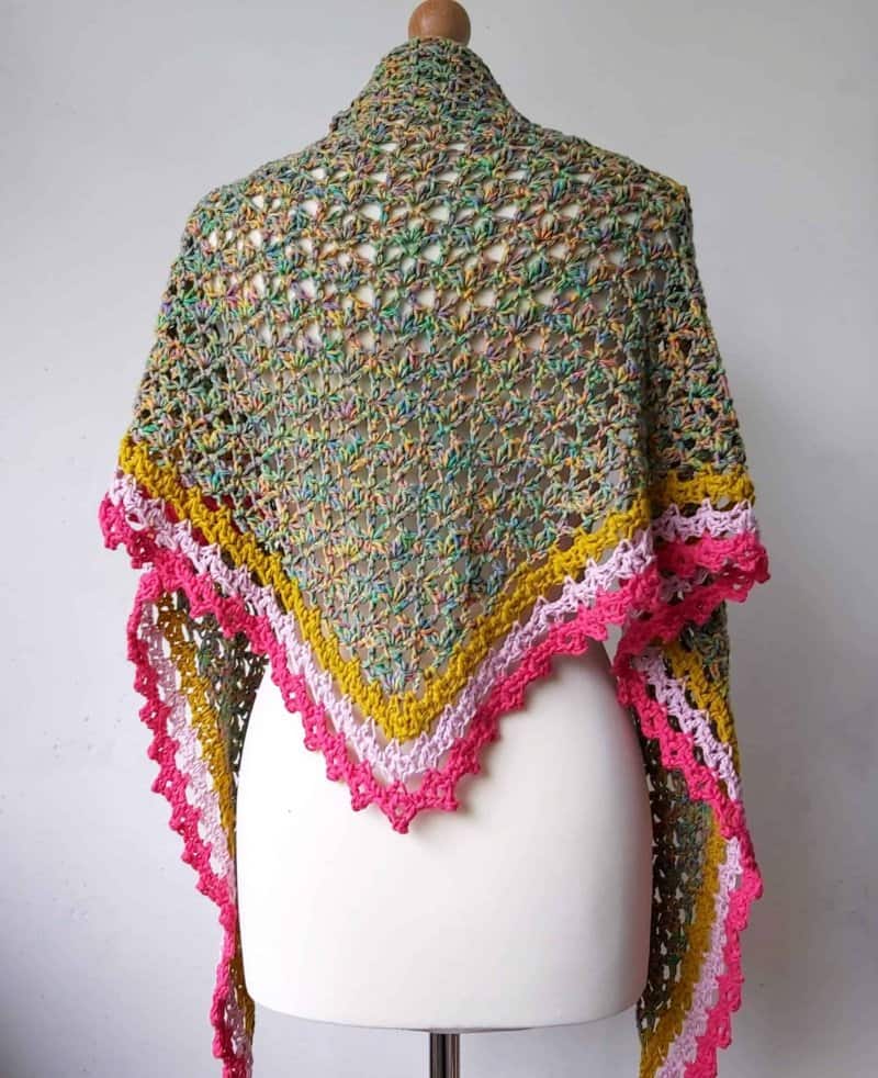 Easy Crochet Triangle Shawl - Free Pattern for Spindle Shawl - Annie ...