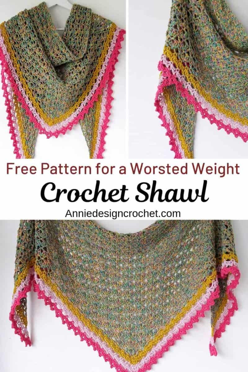 Easy Crochet Triangle Shawl - Free Pattern for Spindle Shawl - Annie ...