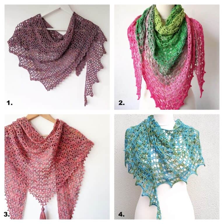 Semi-Circle Crochet Shawl Pattern - Apricot Rose - Annie Design Crochet