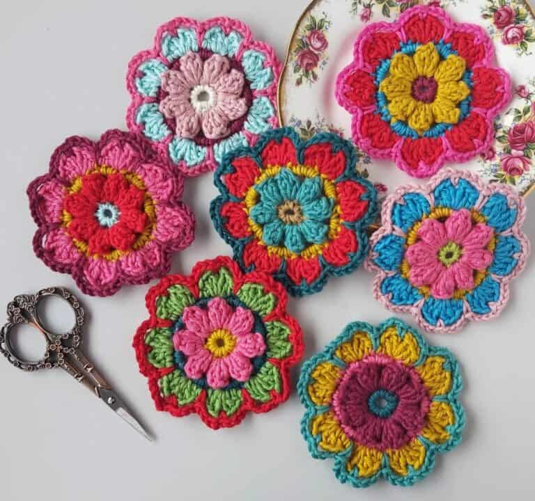 Large Crochet Flower Pattern - Free - Annie Design Crochet