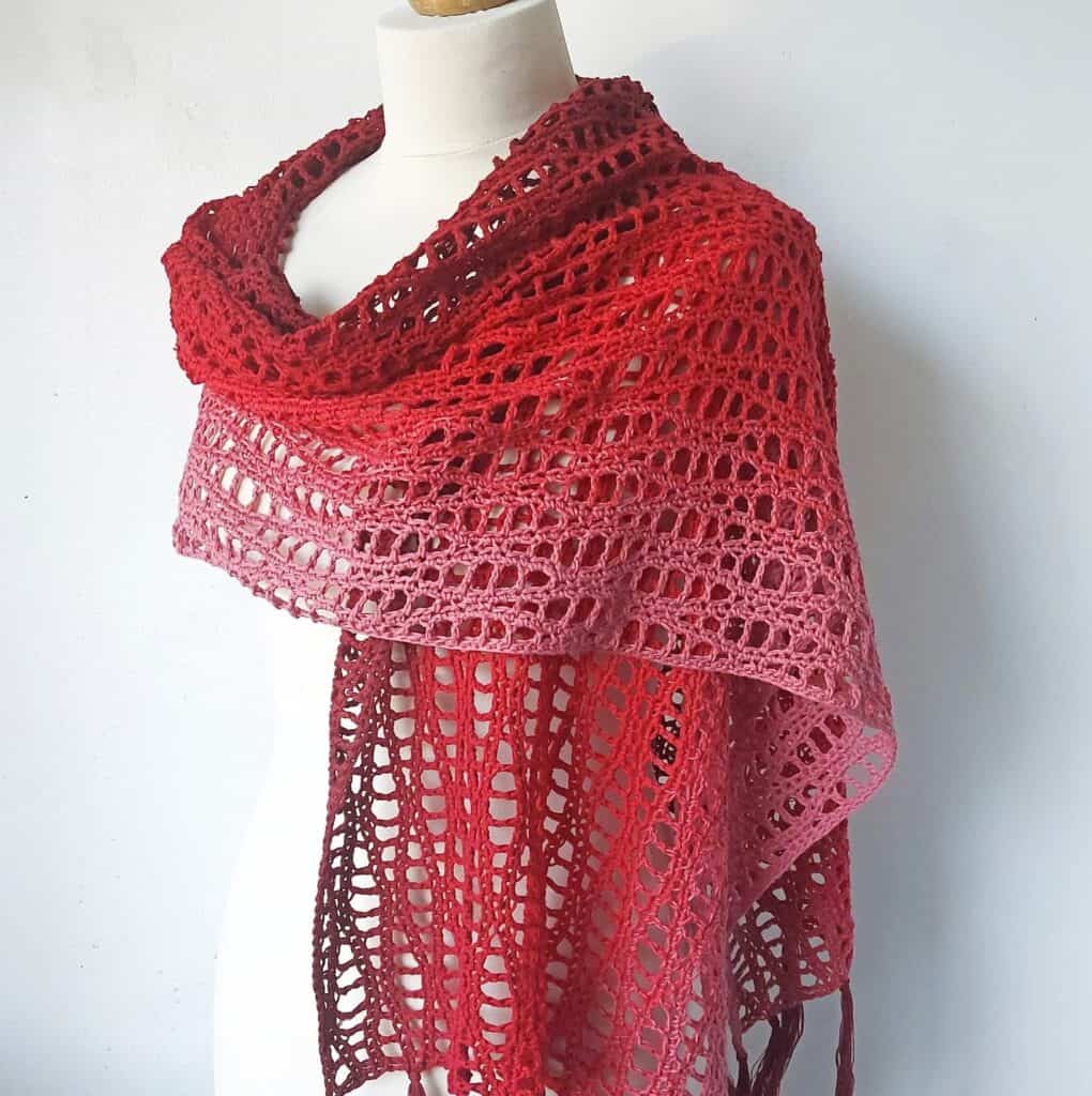 Crochet Wave Shawl Pattern - Loganberry - Annie Design Crochet