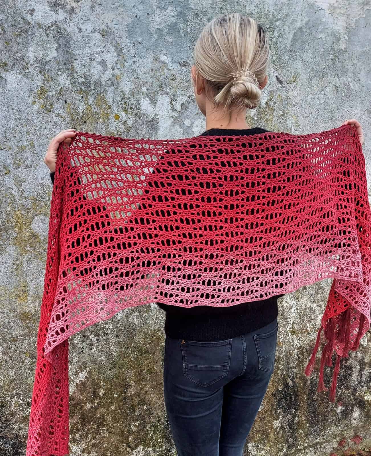 Crochet Wave Shawl Pattern - Loganberry - Annie Design Crochet