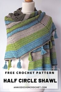 Stunning Half Circle Crochet Shawl: Free Pattern - Annie Design Crochet