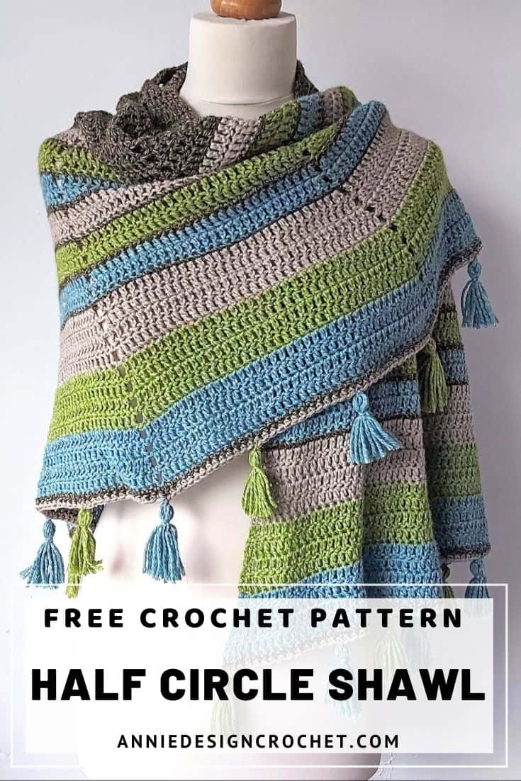Stunning Half Circle Crochet Shawl: Free Pattern - Annie Design Crochet