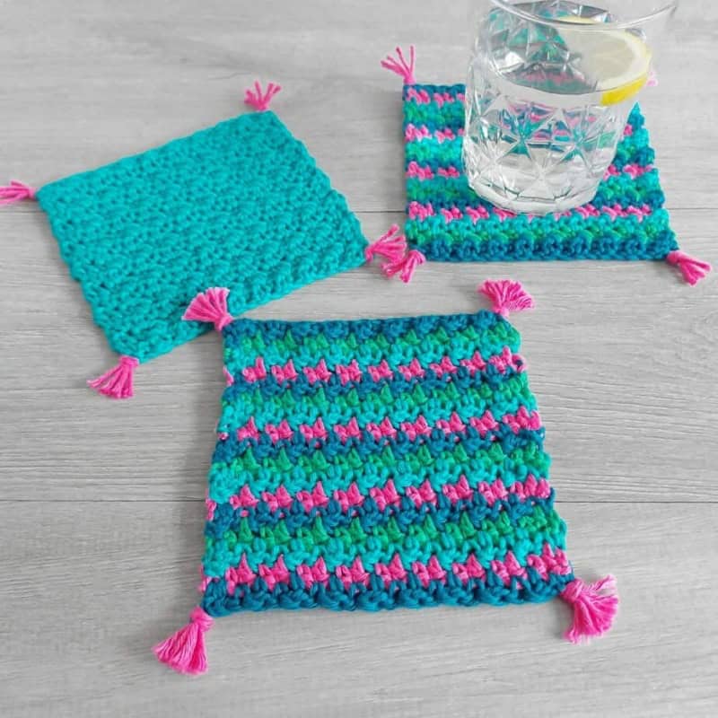 Crochet Square Coaster (Free Pattern) - Annie Design Crochet