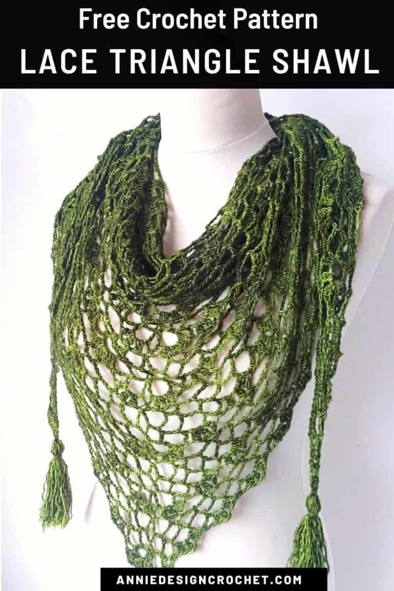 Triangle Shawl Crochet Pattern (Free) - Annie Design Crochet