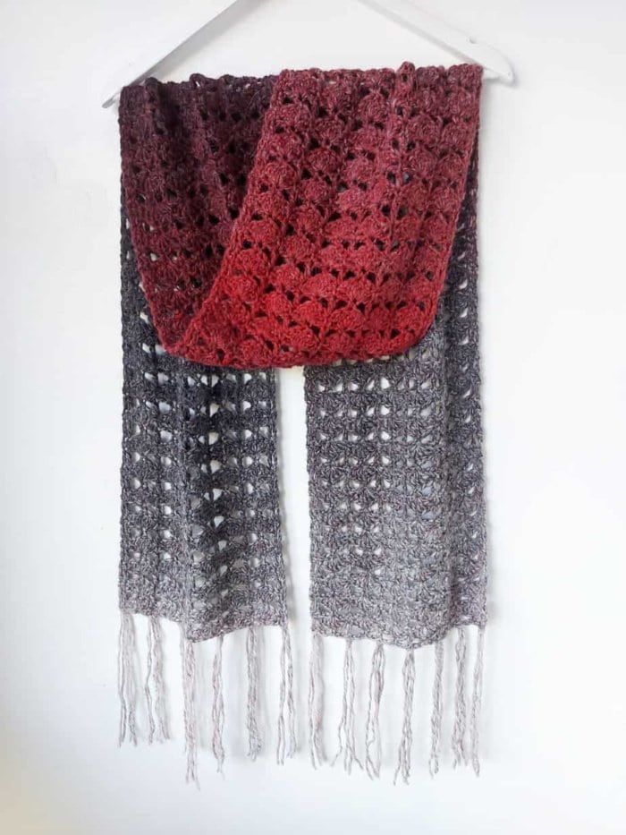 Easy Crochet Lacy Shell Scarf Pattern (Free) - Annie Design Crochet