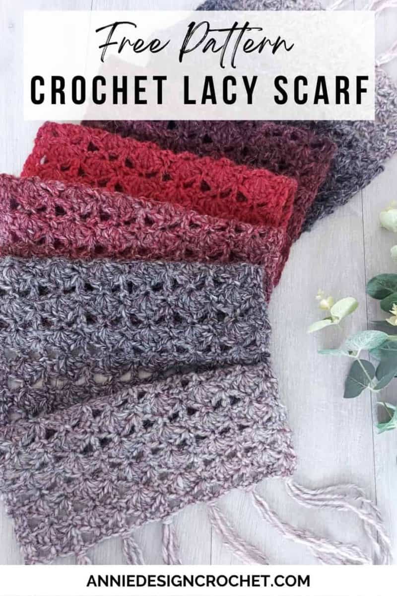 Easy Crochet Lacy Shell Scarf Pattern (Free) - Annie Design Crochet