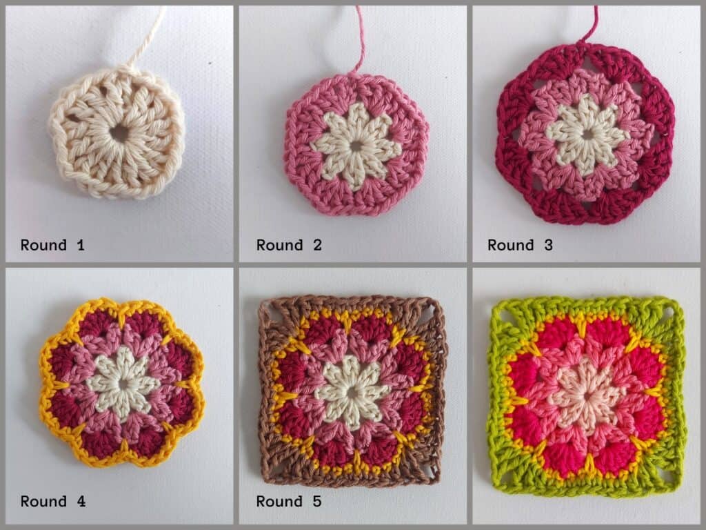 Crochet African Flower Granny Square (Free Pattern) - Annie Design Crochet
