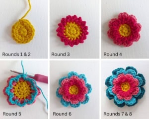 How to Crochet Flowers for a Hat (Free Pattern) - Annie Design Crochet
