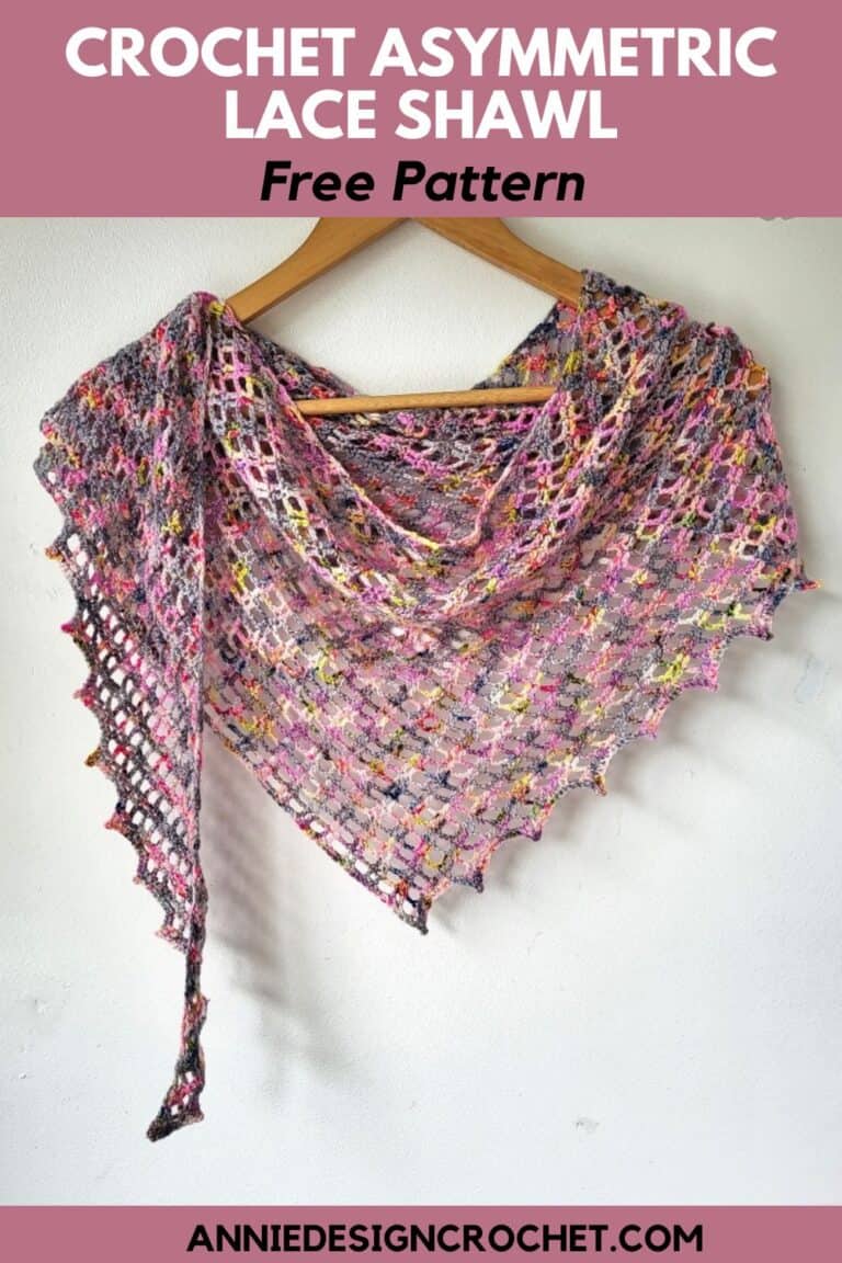 Easy Asymmetrical Crochet Lace Shawl: Free Pattern - Annie Design Crochet
