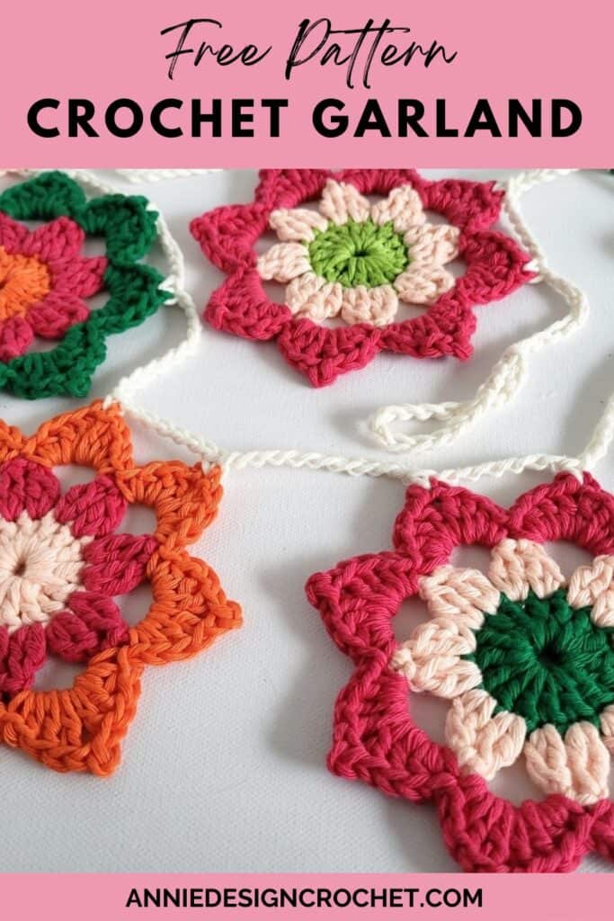 Easy Flower Crochet Garland: Free Pattern Tutorial - Annie Design Crochet