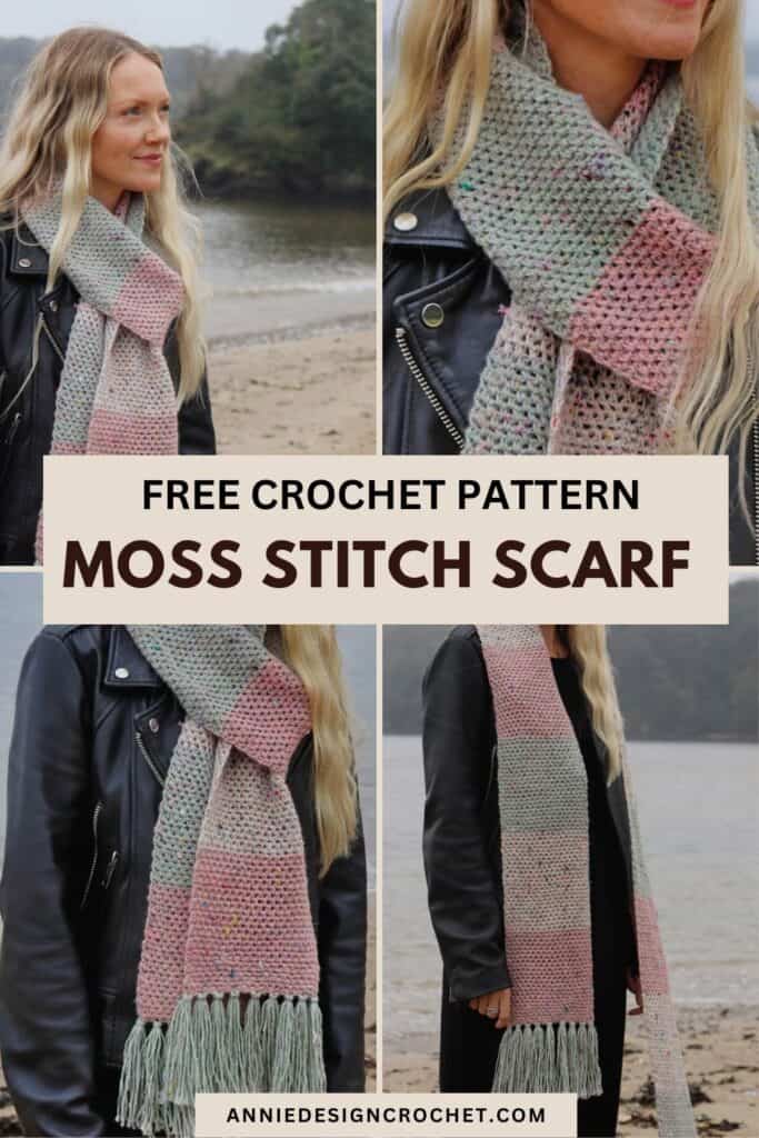 Quick and Easy Moss Stitch Crochet Scarf: Free Pattern - Annie Design ...