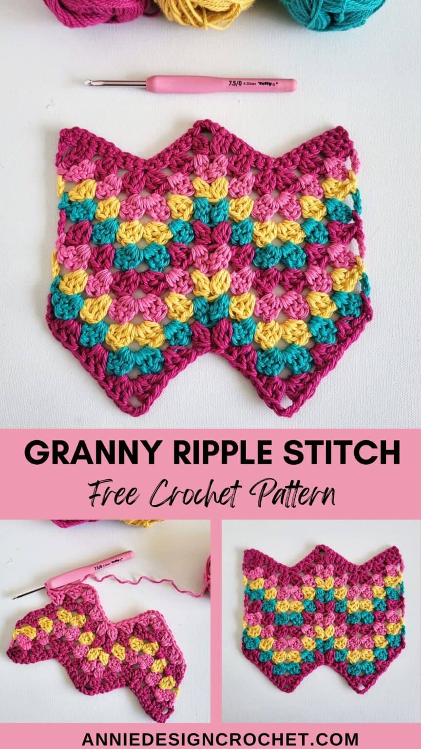 How to Crochet the Granny Ripple Stitch: Tutorial - Annie Design Crochet