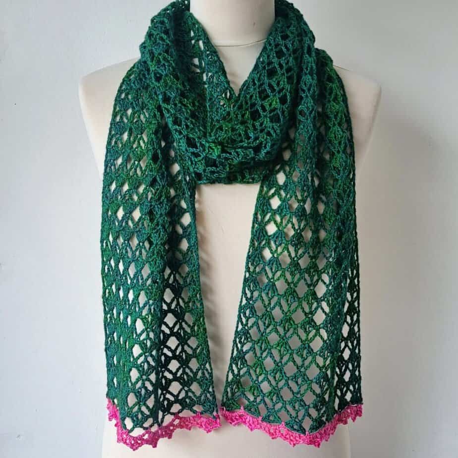 Easy Crochet Lace Scarf Pattern - One Skein Wonder! - Annie Design Crochet