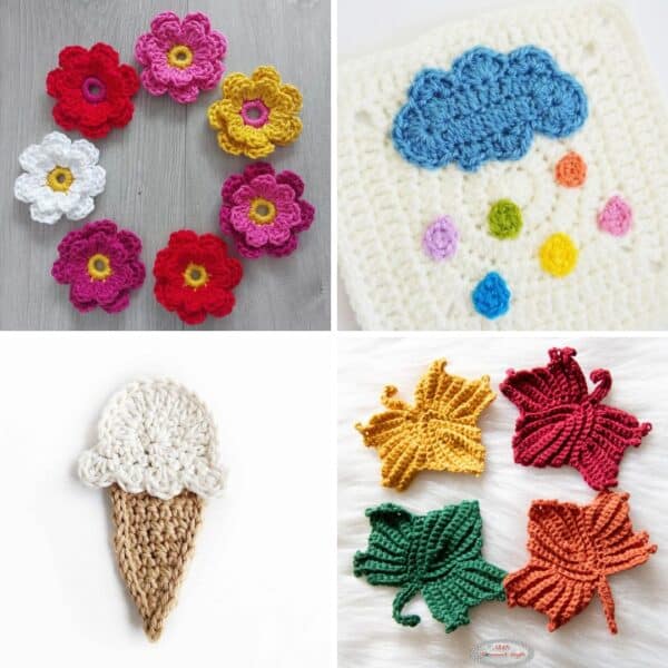 18 Free Crochet Applique Patterns: Flowers to Fruits! - Annie Design ...