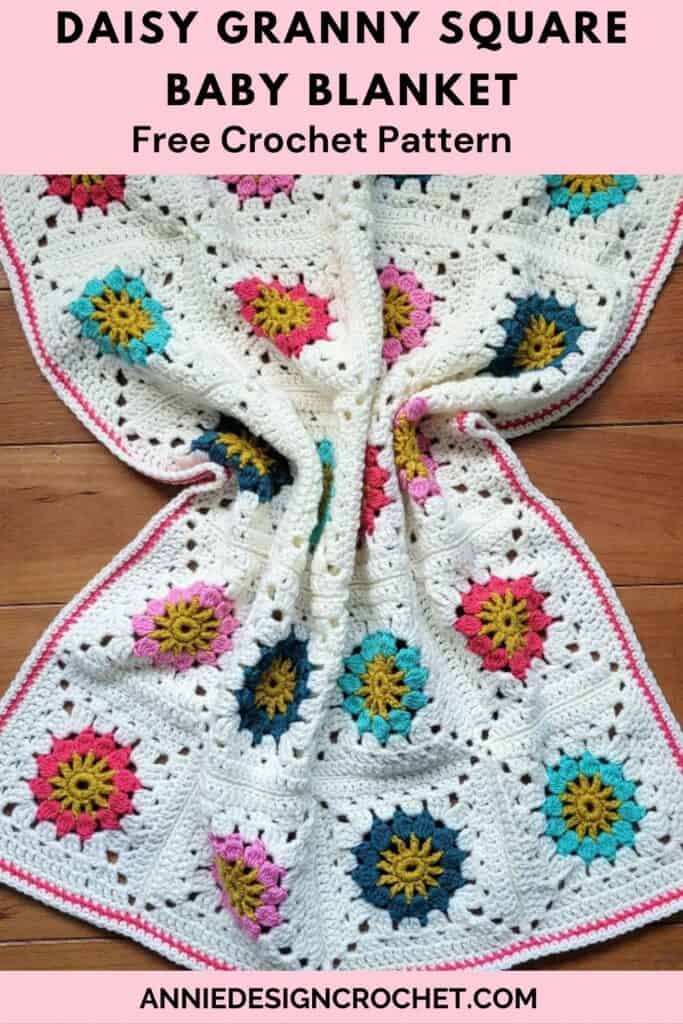 Daisy Granny Square Baby Blanket - Free Crochet Pattern - Annie Design ...