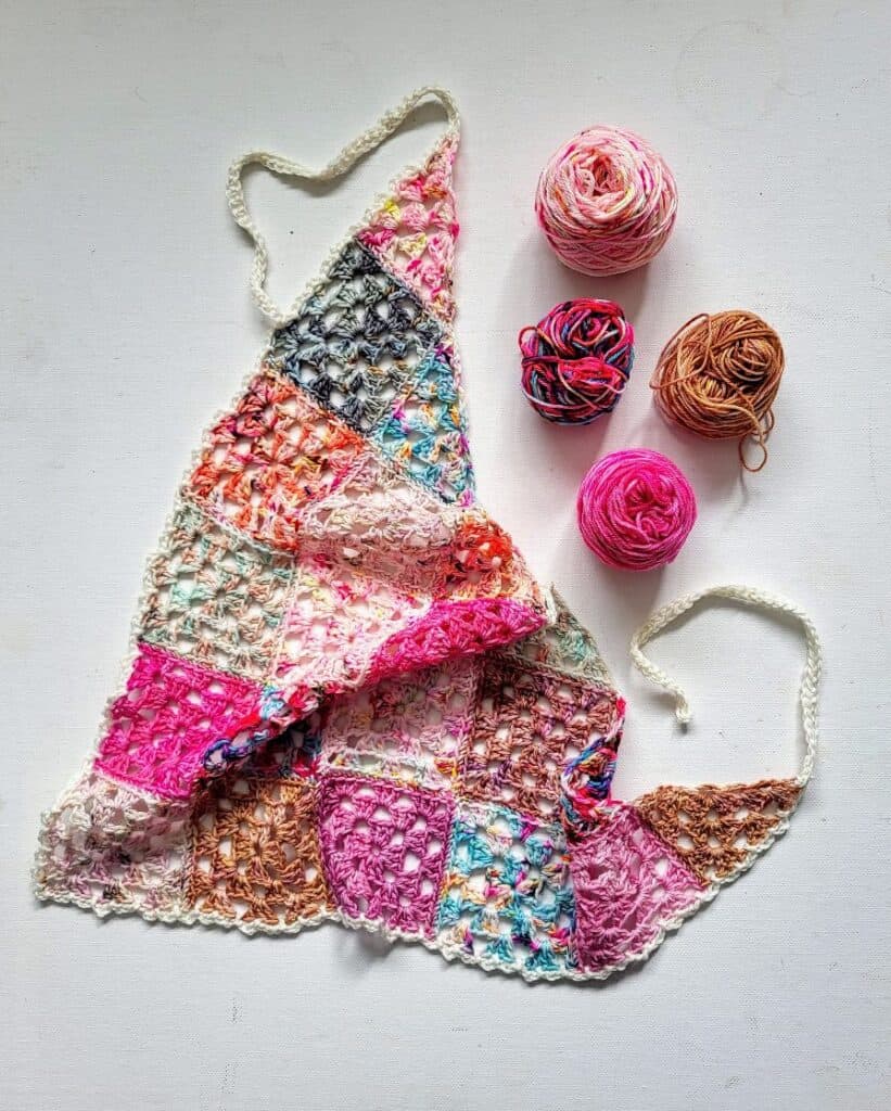 Patchwork Crochet Bandana Head Scarf - Free Pattern - Annie Design Crochet