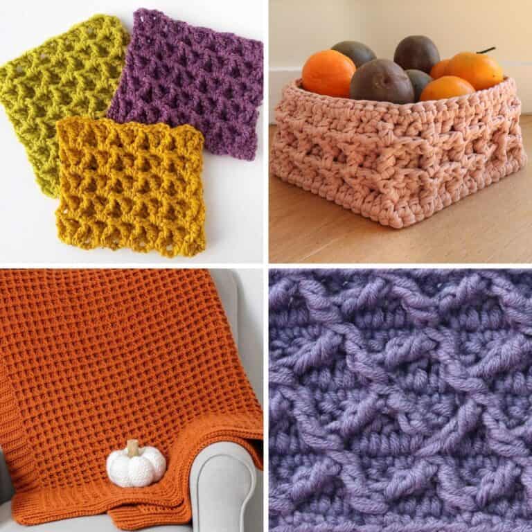 Thick & Squishy Crochet Waffle Stitch Tutorials & Patterns - Free ...