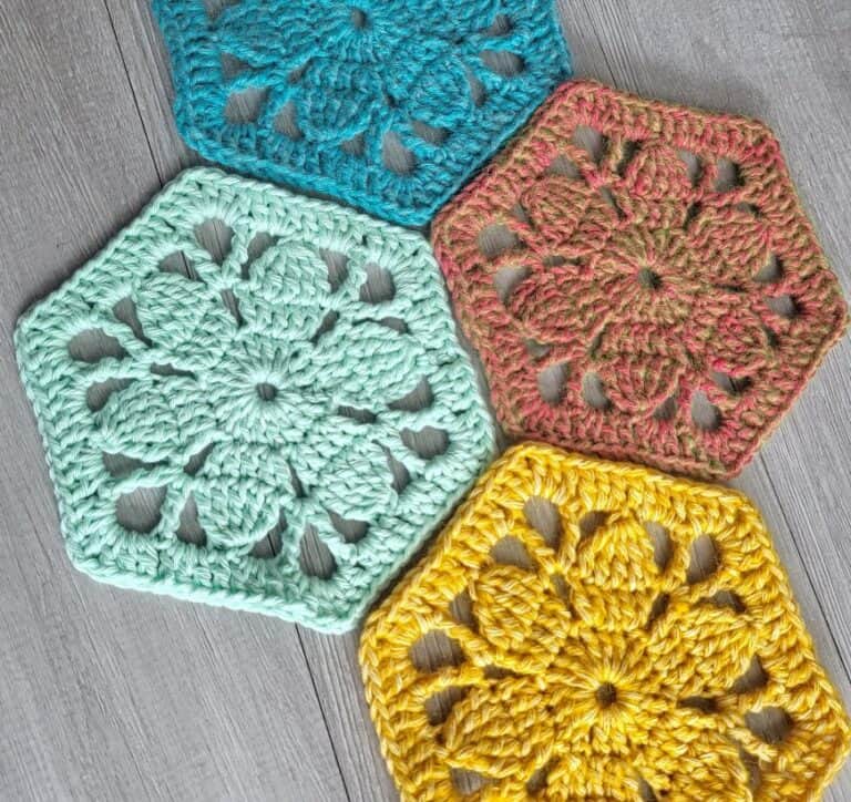 Vintage Crochet Flower Hexagon Motif – Free Pattern - Annie Design Crochet