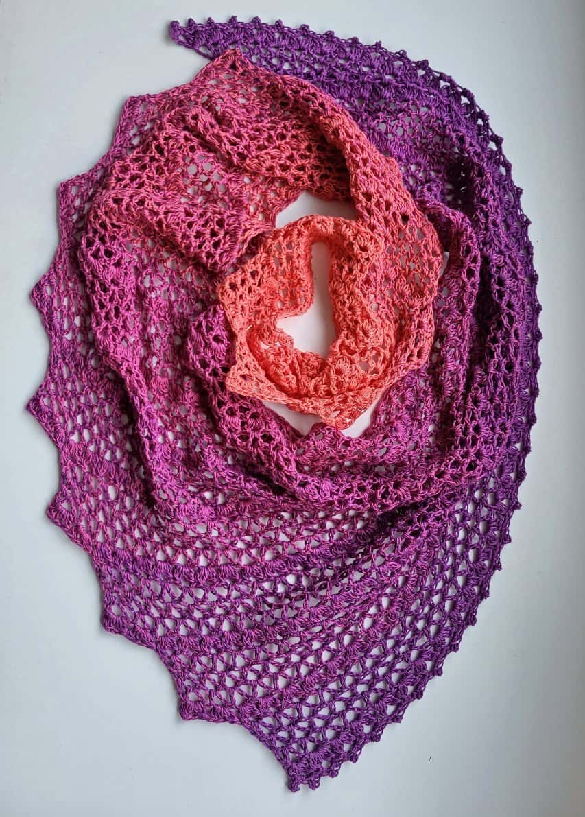 Tendril Shawl Revisited - Free Crochet Pattern - Annie Design Crochet