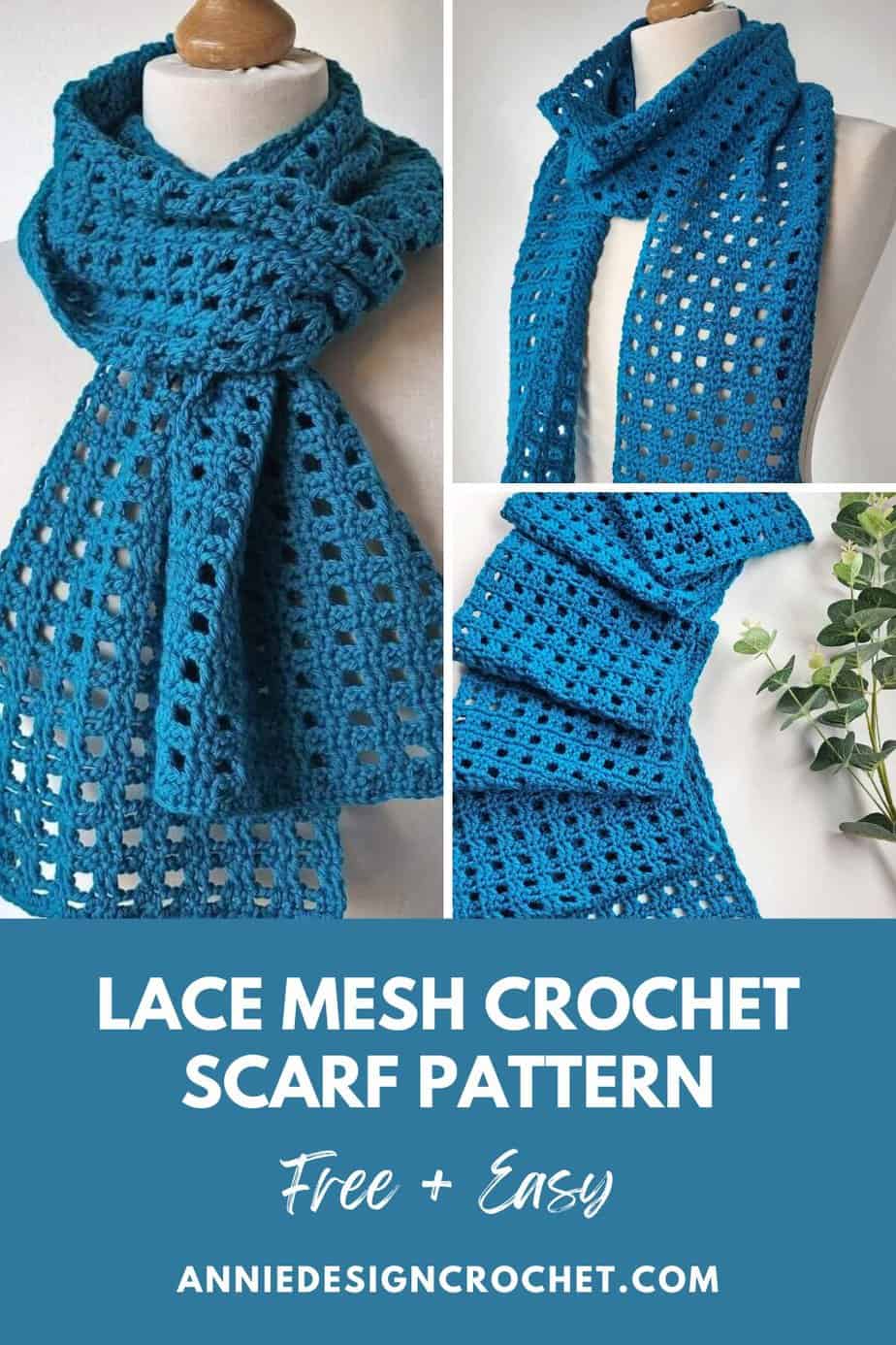 Simple Mesh Crochet Scarf Pattern - Free + Easy - Annie Design Crochet